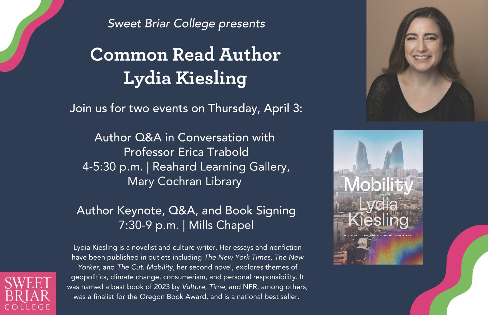 Common Read Author Lydia Kiesling Q&A - LYH – Lynchburg Tourism